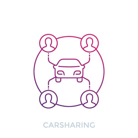 Carsharing Icon On White Line Art 12243924 Vector Art At Vecteezy