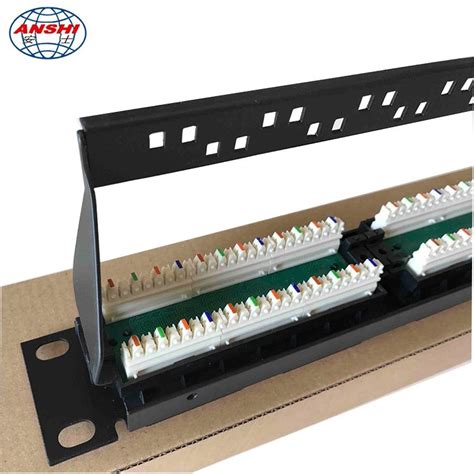 IDC UTP Unshielded Rack Mount Patch Panel Port Cat E With Cable Management