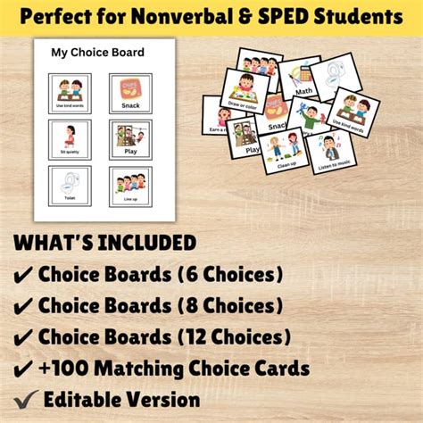 Visual Schedule Choice Boards Cards Autism Special Needs Classroom