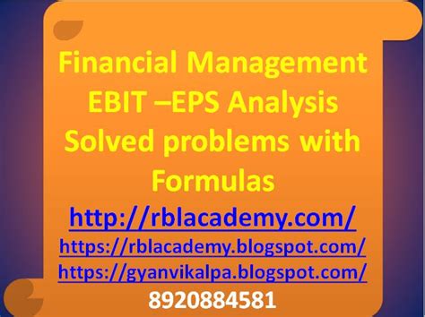 Ebit Eps Analysis Solved Problems Financial Breakeven Ebit