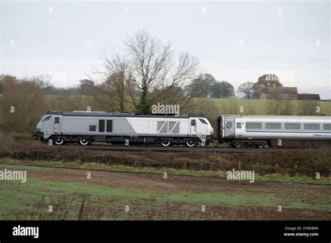 Chiltern Railways Class 68 Diesel Locomotive No 68012 Pulling A Train At Hatton North Junction