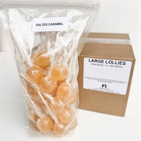 Large Lollies Salted Caramel Lollipop Candy Dye Free Candy Making Co