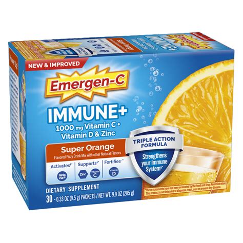 Emergen C Immune Triple Action Powder In Super Orange 30ct Delivered