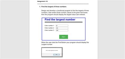 Solved Assignment Find The Largest Of Three Numbers Chegg Com