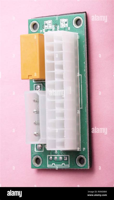 Mining ATX 24Pin Dual PSU Power Supply Sync Starter On Pink Background Stock Photo Alamy