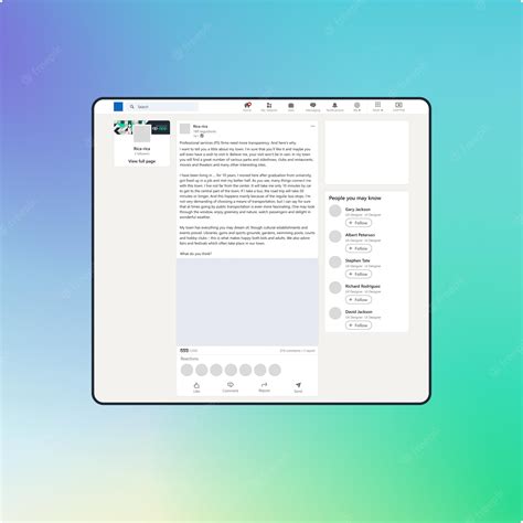 premium vector linkedin profile interface template
