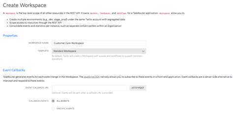 Setting Up A Taskrouter Workspace Create A Workspace Twilio