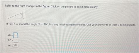 Solved Refer To The Right Triangle In The Figure Click On Chegg