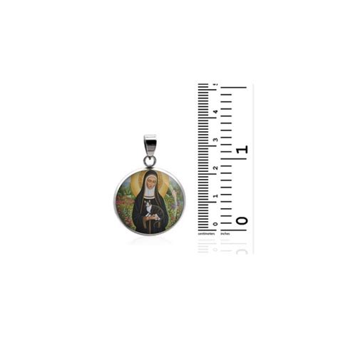 Saint Gertrude Of Nivelles 925 Sterling Silver Christian Medal Ebay