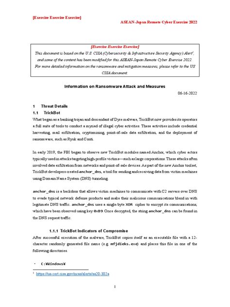 Injection 7 Information On Ransomware Attack And Measures Pdf Ransomware Security