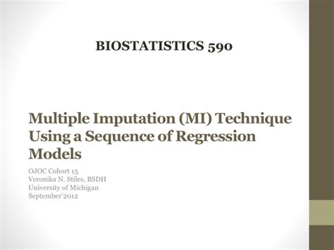 Multiple Imputation Technique Using A Sequence Of