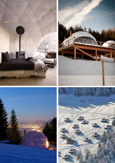 Temporary Hotel In The Swiss Alps Made Up Of 15 Polyester Geodesic