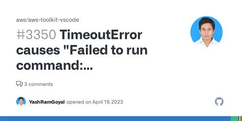 timeouterror causes failed to run command aws auth addconnection