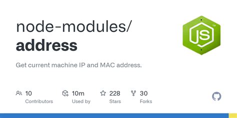 GitHub Node Modules Address Get Current Machine IP And MAC Address