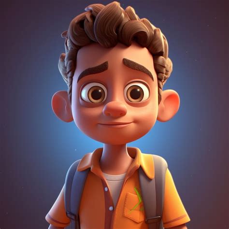Premium Ai Image 3d Cartoon Little Boy Red Hair Freckled Face Glasses