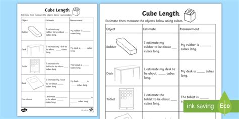 Cube Length Worksheet Worksheet