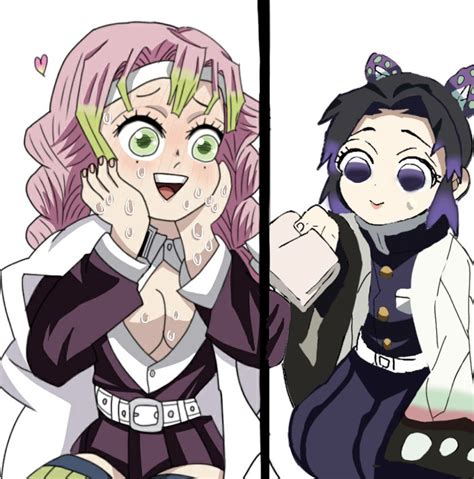 Mitsuri Kanroji And Shinobu Kocho Anime Anime Style Anime Demon