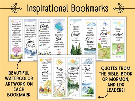 Printable Lds Bookmarks Lds Quotes Bible Verses Book Of Mormon