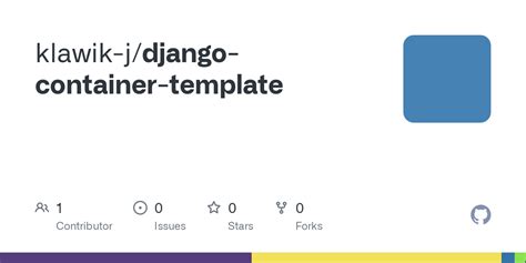 Github Klawik Jdjango Container Template
