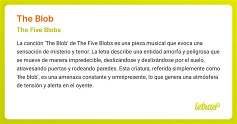 Significado De La Canción The Blob The Five Blobs Letrascom Significado De La Canción The Blob The Five Blobs Letrascom