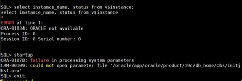 ORA failure in processing system parameters 에러 해결