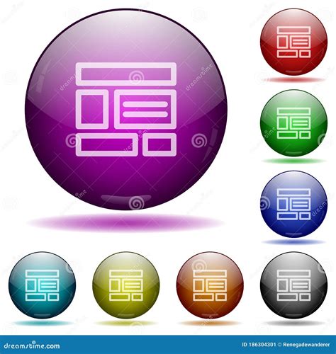 Web Layout Glass Sphere Buttons Stock Illustration Illustration Of