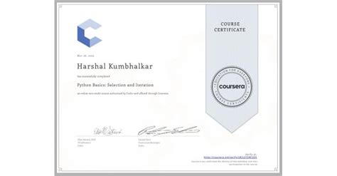 Harshal Kumbhalkar On Linkedin Completion Certificate For Python