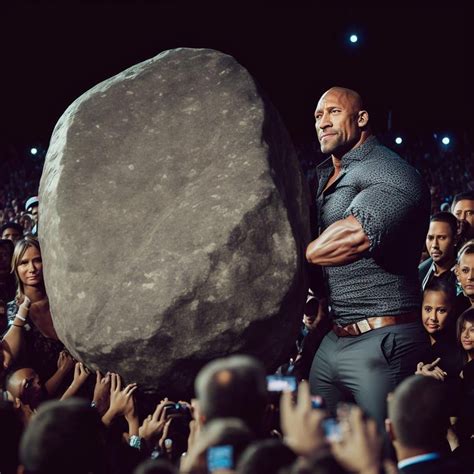 The Rock Holding A Rock At A Rock Concert R Midjourney