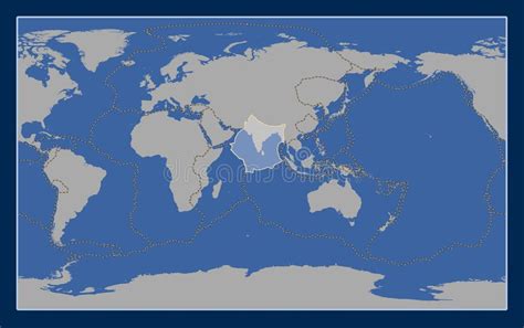 Indian Tectonic Plate Contour Compact Miller Boundaries Stock Illustration Illustration Of
