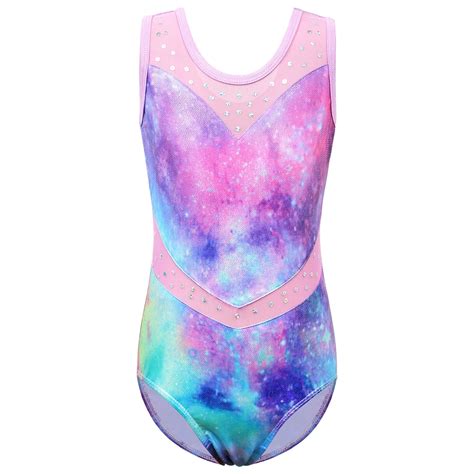 Girls Gymnastics Leotard Shiny Diamond Pink Ballet Dance