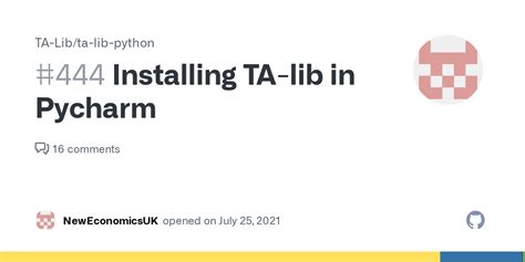 Installing TA Lib In Pycharm Issue TA Lib Ta Lib Python GitHub