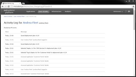 Monitor Usage With Audit Logs Outsystems 10 Documentation