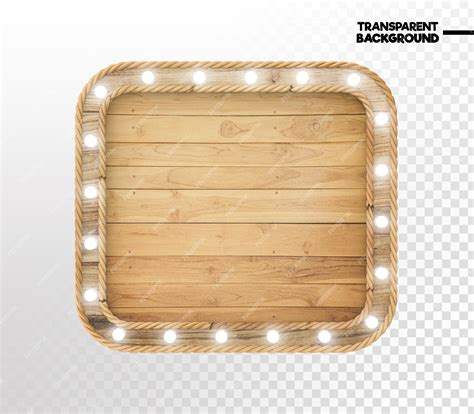 Premium Psd Rounded Frame With Lights And Wood In Realistic 3d Render