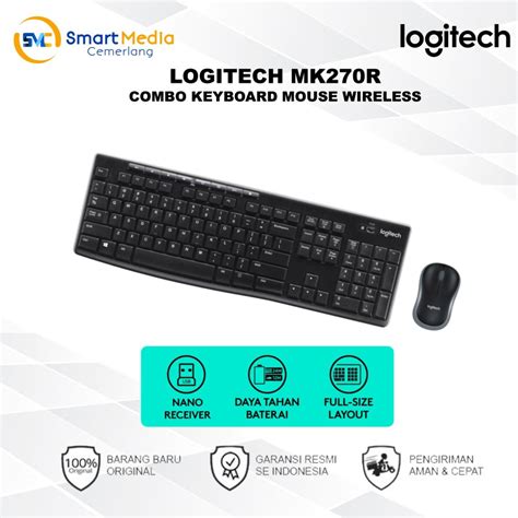 Jual Logitech Mk270r Combo Keyboard Dan Mouse Wireless Multimedia Keys Shopee Indonesia