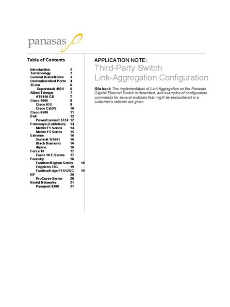 Third Party Switch Link Aggregation Configuration Pdf Network