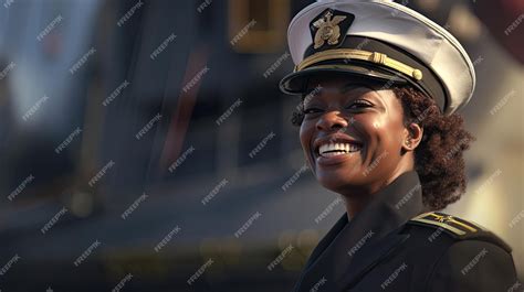 Premium Ai Image Young African American Female Ship Captain In The