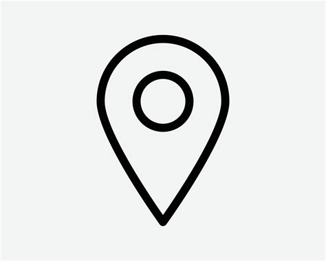 Location Pin Line Icon Position Direction GPS Map Geography Travel Trip Navigation Place Thin