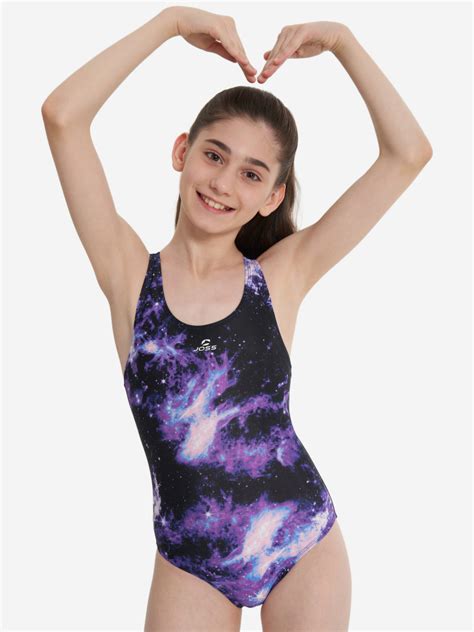 Купальник слитный для девочек Joss арт 130905 фиолетовый цвет — купить за 699 руб со скидкой