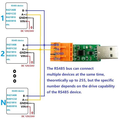 ud68b01 usb to rs485 485 modbus programmer usb to rs485 bus converter