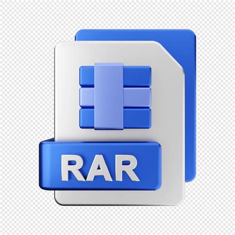 Premium Psd 3d File Format Rar Type Icon Illustration