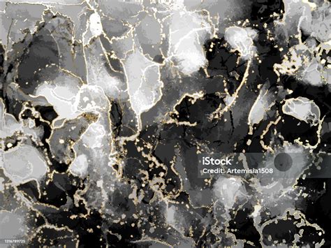 골드 글리터블랙 수채화 배경 물 색깔 알코올 잉크 스플래시 액체 흐름 텍스처 페인트 노란색 추상 디지털 종이 순수 미술 패턴 벡터 검은색에 대한 스톡 벡터 아트 및 기타