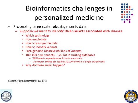 Ppt Bioinformatics Translational Bioinformatics Personalized