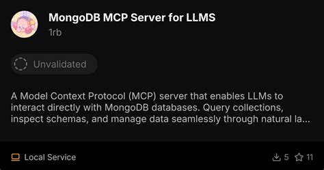 Mongodb Mcp 伺服器 For Llms Mcp Servers · Lobehub