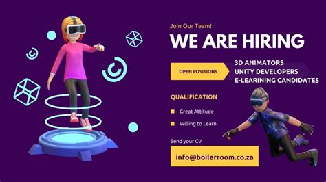 The Boiler Room On Linkedin We Are Looking For 3d Animators Unity