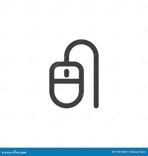 Computer Mouse Line Icon Stock Vector Illustration Of Editable