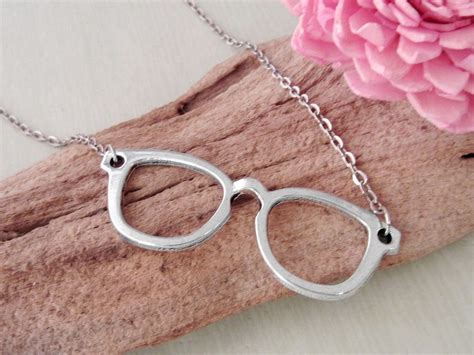 Eyeglasses Necklace Antique Silver Jewelry Spectacles Etsy