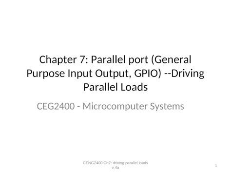 PPT Chapter 7 Parallel Port General Purpose Input Output GPIO Driving Parallel Loads