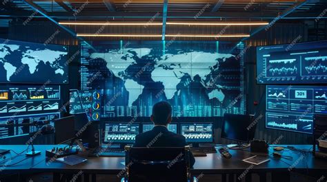Premium Photo Central Command Center Using Predictive Ai Algorithms