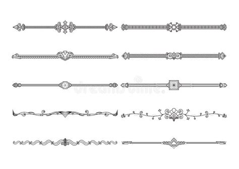 Set Of Decorative Border Elements Stock Vector Illustration Of Frames Boarders 110364585