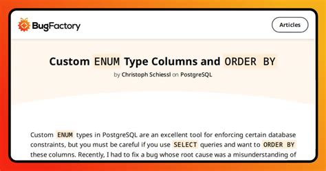 Taiwan Postgresql User Group On Linkedin Custom `enum` Type Columns And `order By`